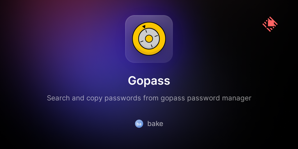 Raycast Store: Gopass